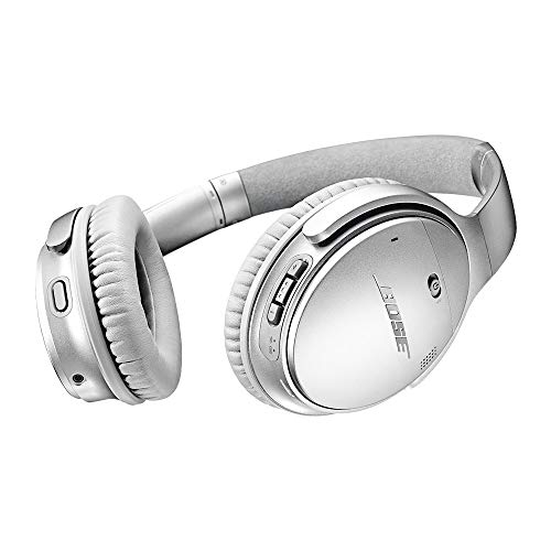 Bose QuietComfort 35 II Noise Cancelling Bluetooth Headphones— Wireless, Over Ear Headphones with Built in Microphone and Alexa Voice Control, Silver