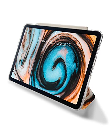 Cute Blue White Quicksand Marble Case Compatible with All Generations iPad Air Pro Mini 5 6 11 inch 12.9 10.9 10.2 9.7 7.9 Plastic Fabric Cover Slim Smart Stand SN873 (8.3" Mini 6th gen)