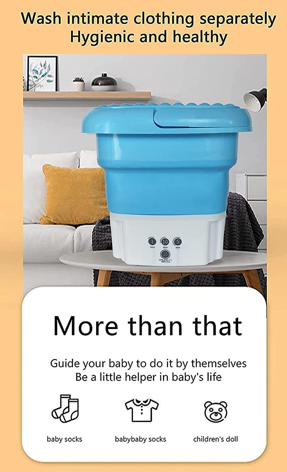 Luxmars Portable Washing Machine and Dryer Combo Mini Folding Washing Machine Washer