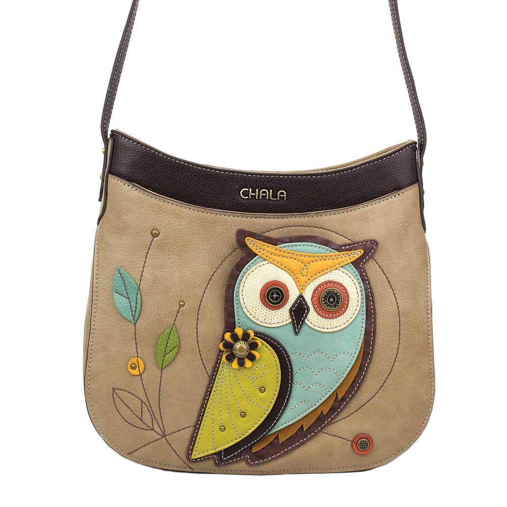 Chala Handbags Owl Crescent Crossbody Handbag Purse, Owl Lovers