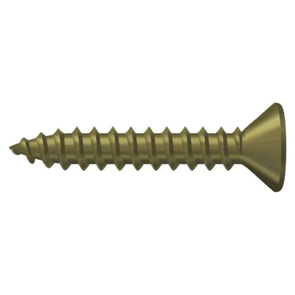 Deltana SCWB1010 1" #10 Solid Brass Wood Screw, Antique Brass