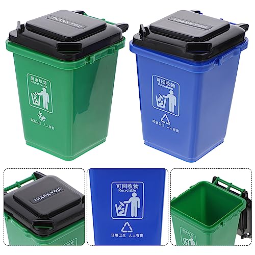 Cabilock Mini Dumpster Small Recycling Bin 2 Pcs Mini Pencil Stand Small Trash can Office Supplies Organizer Curbside Garbage Trash Mini Dumpster Pencil Holder
