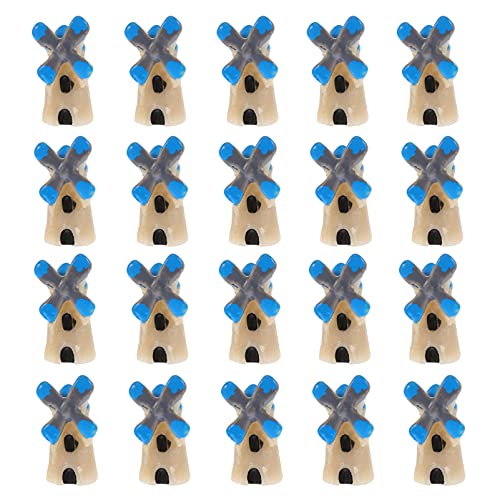 ARTIBETTER 20Pcs Miniature Windmill Figurines Fairy Garden House Mini Resin House Flower Pot Plant Home Decor Bonsai Micro Landscape Figurines Ornament