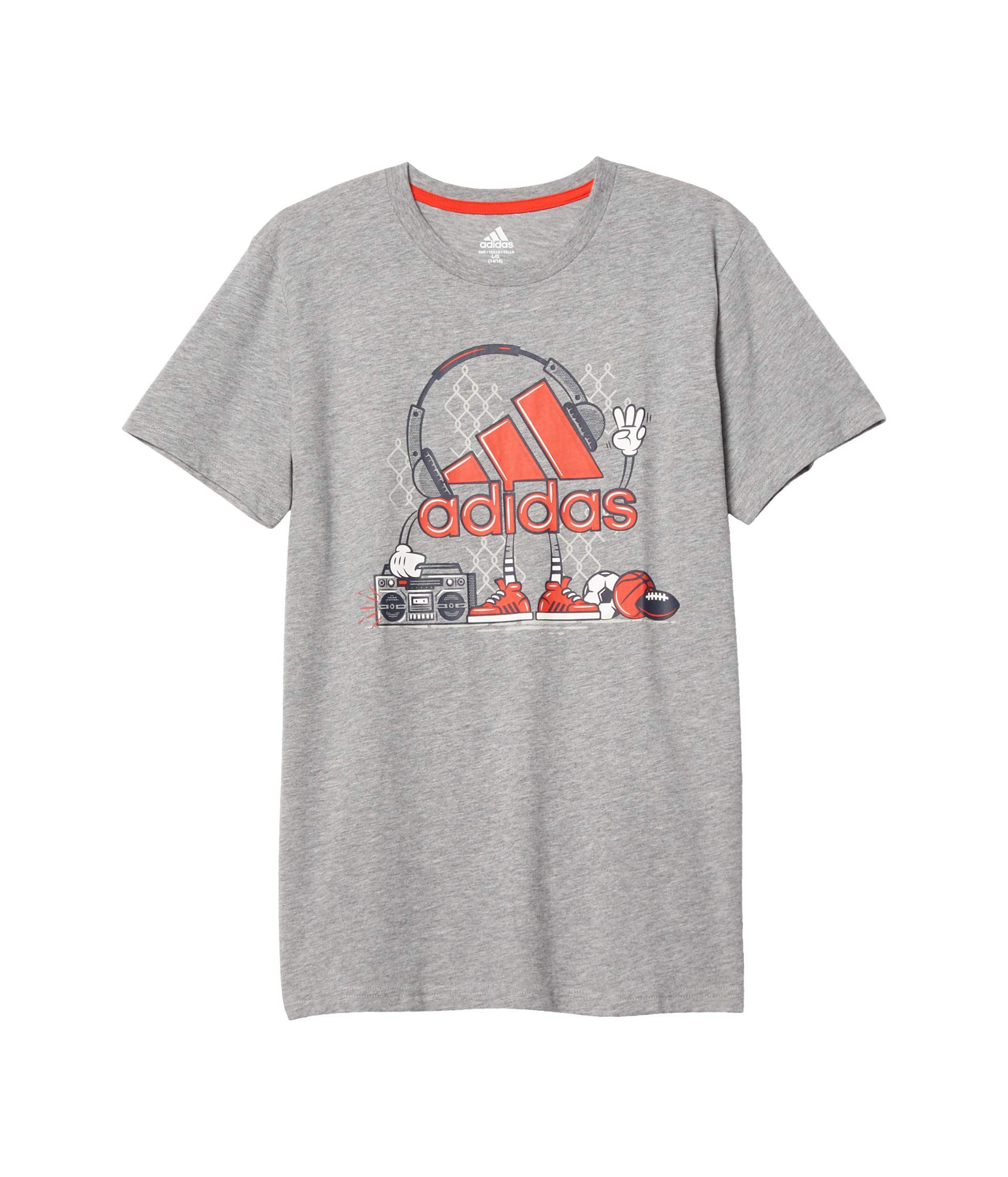 adidas boys Short Sleeve Aeroready® Feel Free Bos Tee T Shirt, Blue Rush Heather, Large US