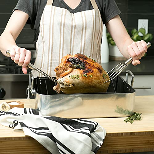 RSVP International EnduranceĀ® Stainless Steel Turkey & Roast Lifters, Set of 2 | Transfer Turkey or Ham Easily | Long Handles for Strong Grip | Dishwasher Safe | Great for Thanksgiving