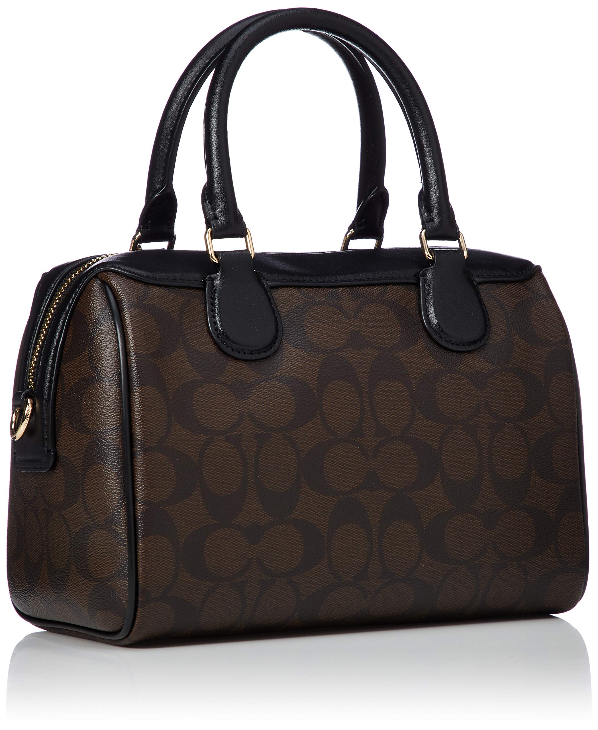 Coach F32203 Signature Shoulder Bag, PVC Leather, 2-Way, Brown/Black