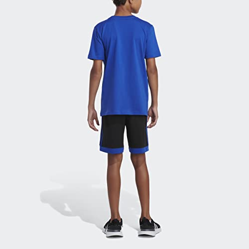 adidas Boys' Elastic Waistband Winner Short, Black with Collegiate Royal, X-Large (18/20)