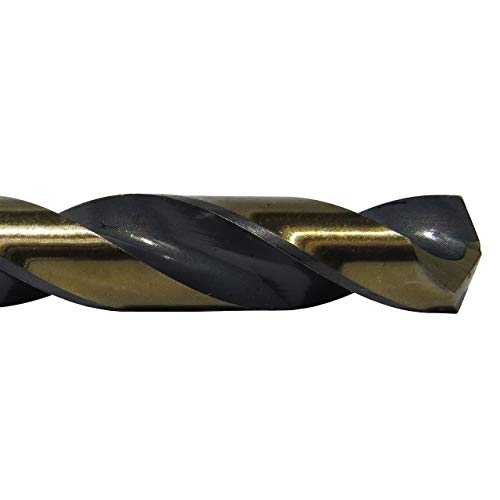 Drill America 7/16" High Speed Steel Black & Gold KFD Split Point Drill Bit with 3-Flat Shank (Pack of 6), KFDML Series