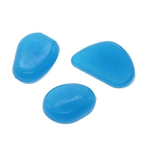 Oubest Fish Tank Rocks Glow Blue/Glow in The Dark Pebbles for Garden/Fish Tank/Aquarium/Plant Pots/Bonsai Walkway/Driveway 100pcs