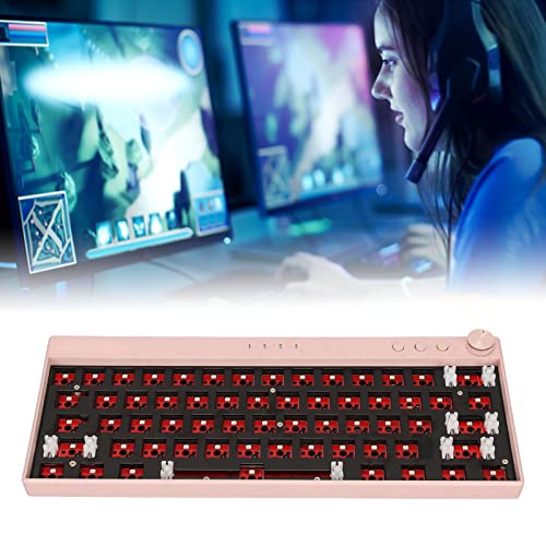 61 Keys hot swap Compatible Mechanical Keyboard Assembly Wide Switch RGB Backlight Mechanical Keyboard Assembly ABS Gaming Shell Pink