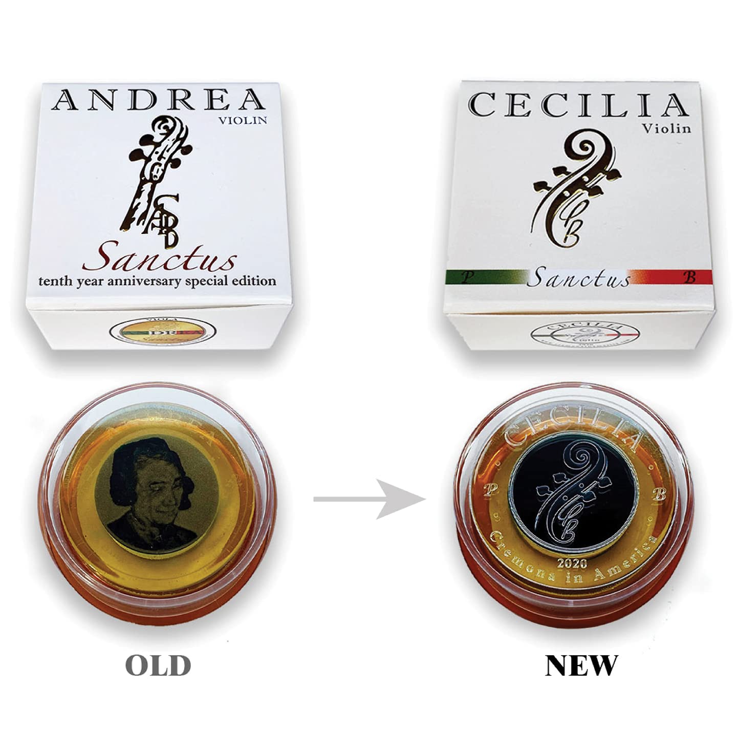 CECILIA 'Sanctus' Rosin for Violin, Rosin Specially Formulated Violin Rosin for Violin Bows with Included Rosin Spreader (Full Cake)