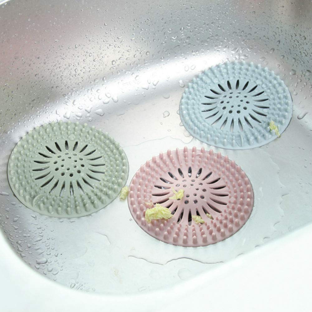 AKOAK 3 Pack Hair Catcher Hair Stopper Shower Drain Covers Rubber Sink Strainer Drain Cover Filter for Bathroom Bathtub and Kitchen