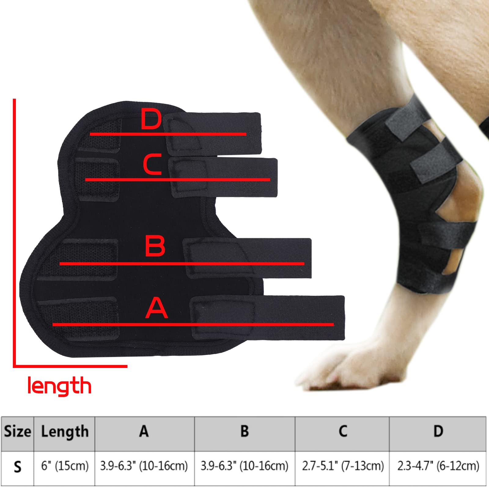 Dog Leg Brace for Small or Short Legs Canine Rear Hock Support, Helps Promote Healing and Prevents Injuries and Sprains Helps with Loss of Stability Caused by Arthritis