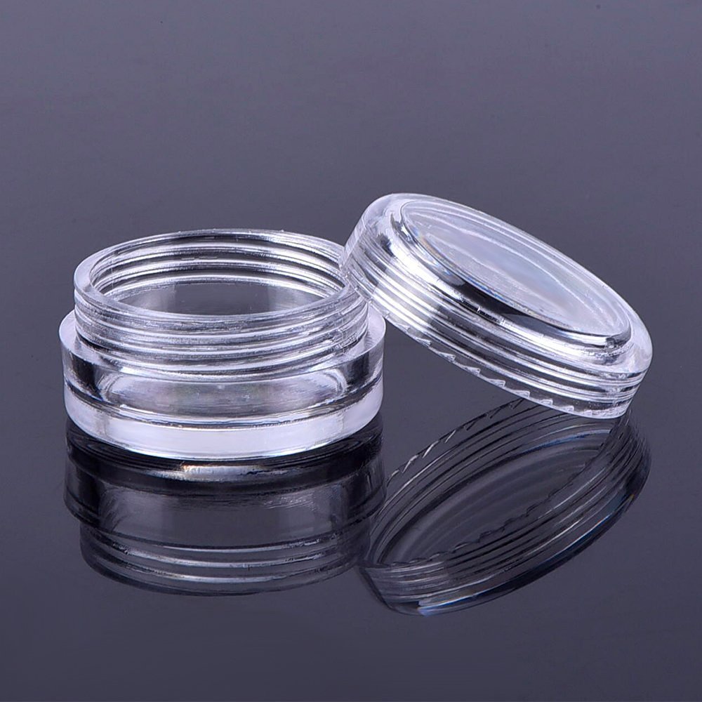AKOAK Clear Bead Container with 12 Pcs 5G/5ML Empty Clear Plastic Cosmetic Containers Jars PotStorage Container Set for Makeup, Cream, Lotion, Sugar Scrubs, Eye Shadow, Slime, Paint, Jewelry Etc.
