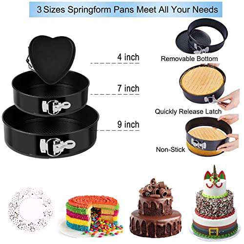 Cake Decorating Kits 567 PCS Baking Set with Springform Pans Set, Rotating Turntable, Decorating Tools, Cake Baking Supplies for Beginners and Cake Lovers