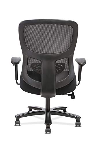 HON Sadie Big and Tall Office Chair Mesh Back Ergonomic Computer Desk Chair Heavy Duty 400 lb Max - Adjustable Arms, Lumbar Support, Comfortable Seat Cushion, 360 Swivel Rolling Wheels - Black