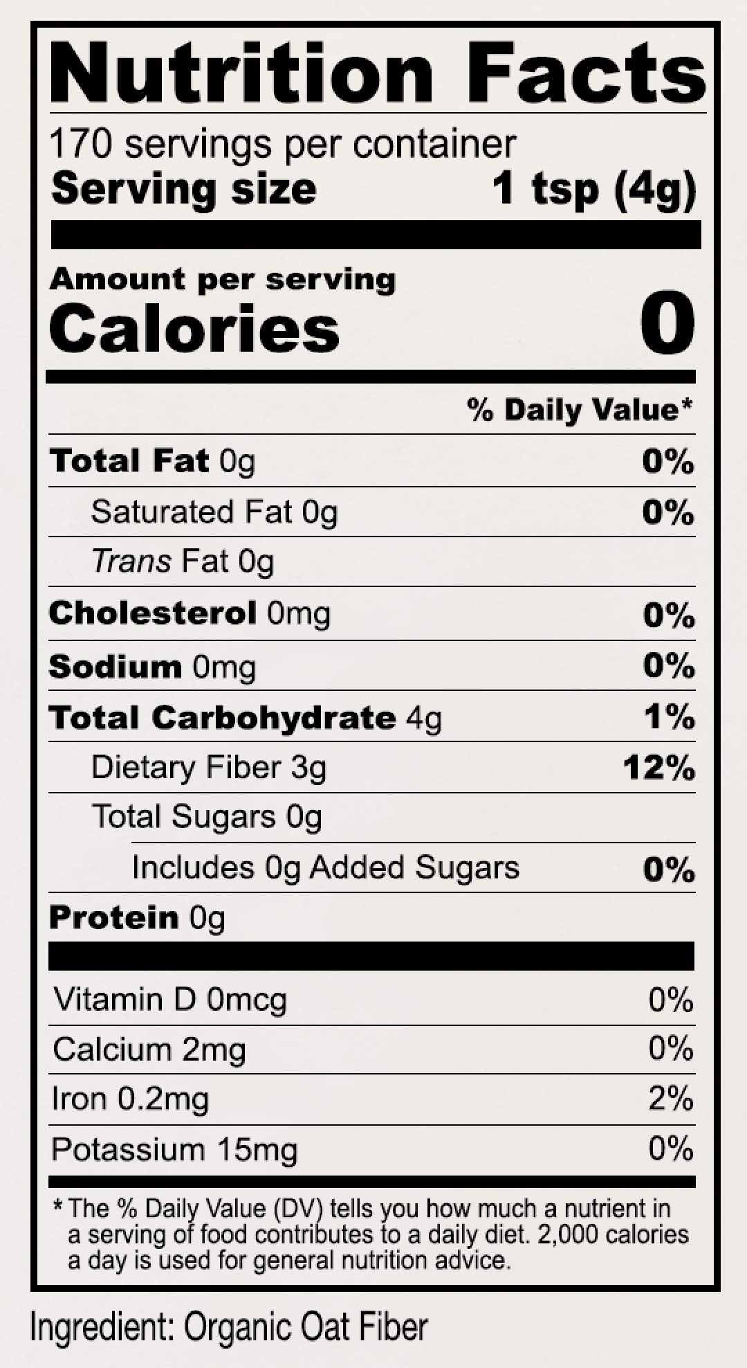 Anthony's Organic Oat Fiber, 1.5 lb, Gluten Free, Non GMO, Keto Friendly, Product of USA
