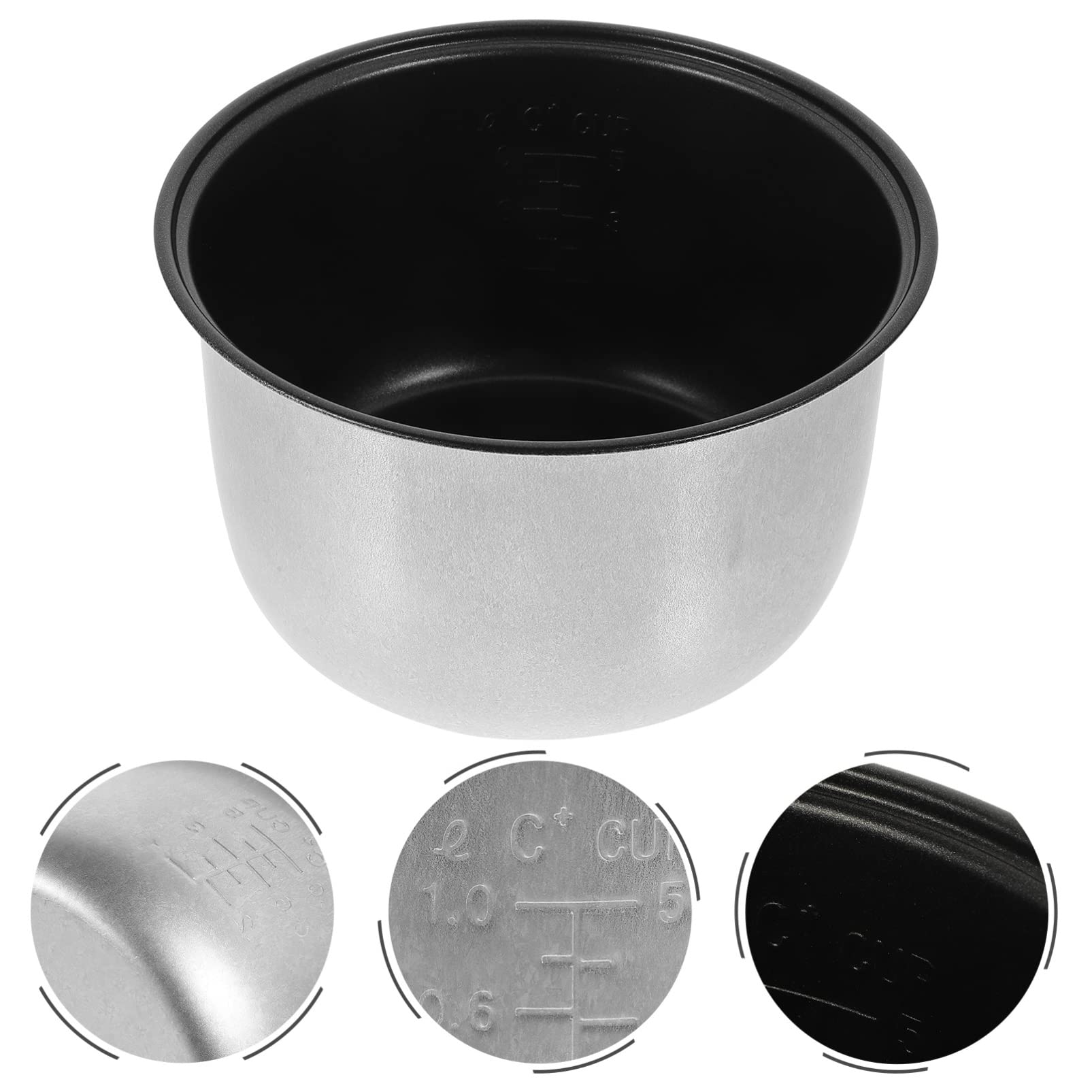 Angoily Rice Cooker Small Rice Container 1 Set Rice Cooker Inner Pot Pressure Cooker Replacement Liner Non-sticks Baking Pot Mixing Bowl for Kitchen Restaurant 2L Rice Cooker Small Rice Container