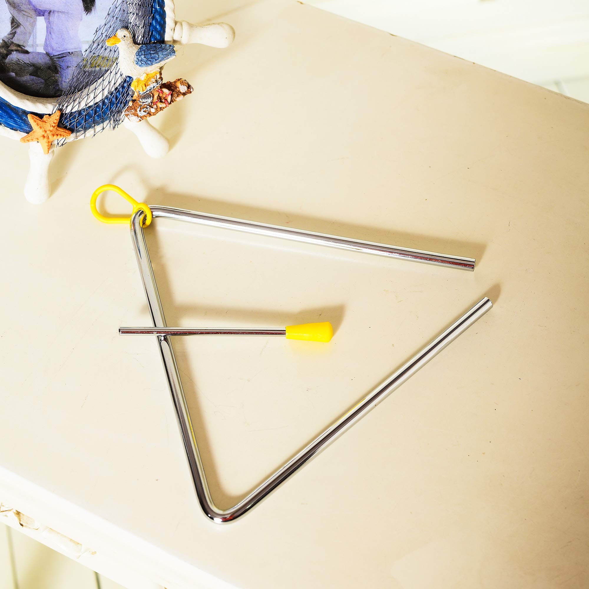 6 Inch Musical Steel Triangle Percussion Instrument With Striker