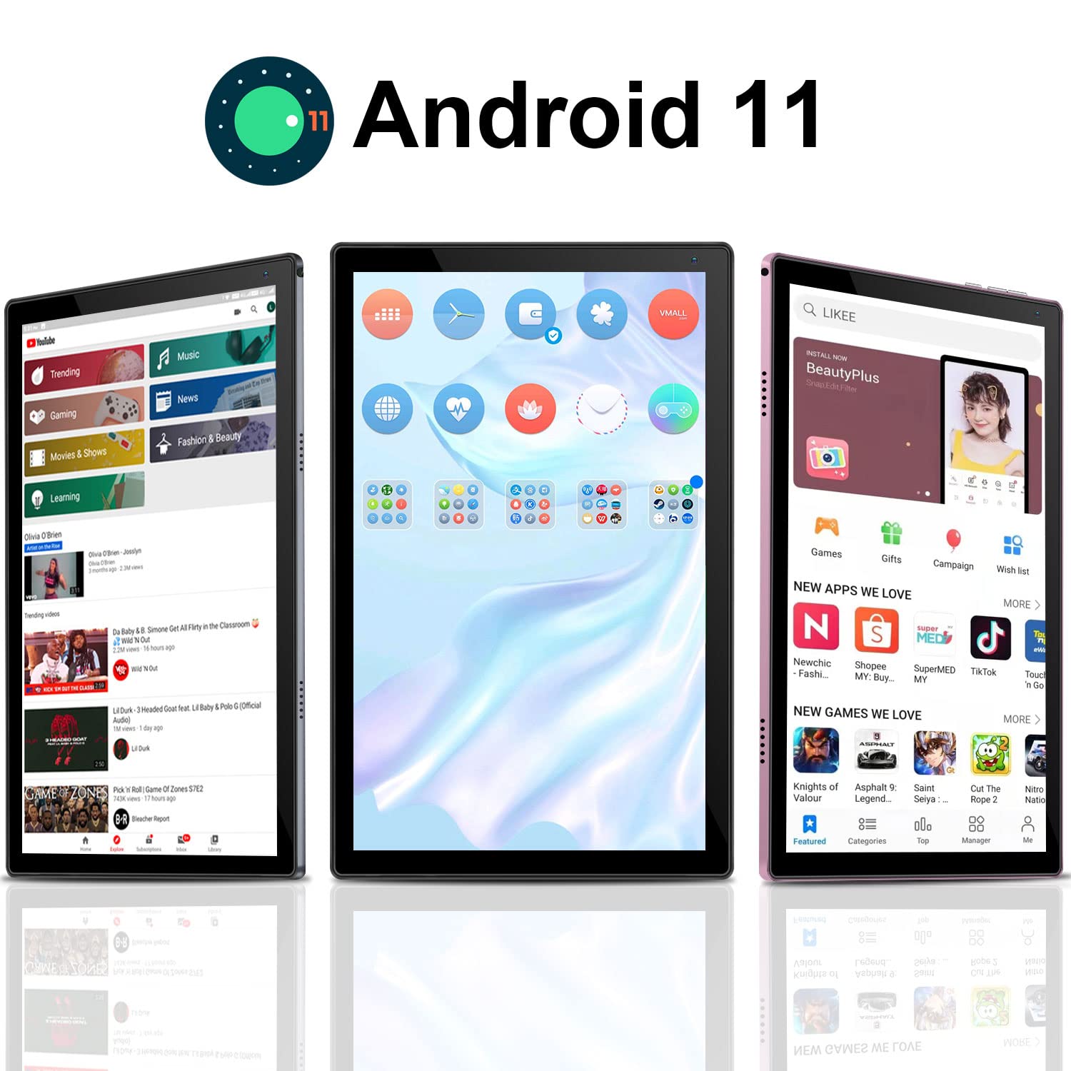 AOYODKG Tablet 10.4 inch Android 11 Tablet,4GB RAM 64GB ROM 256GB Expandable, 8-Core 6500mAh Battery, 1920 * 1200 HD LED Tablets,8MP+5MP Camera, Bluetooth,5G WiFi Tablet(Gray)