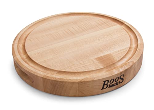 John Boos Block CB1051-1M1515175 Maple Wood Round Cutting Board with Juice Groove, 15 Inches Round x 1.5 Inches