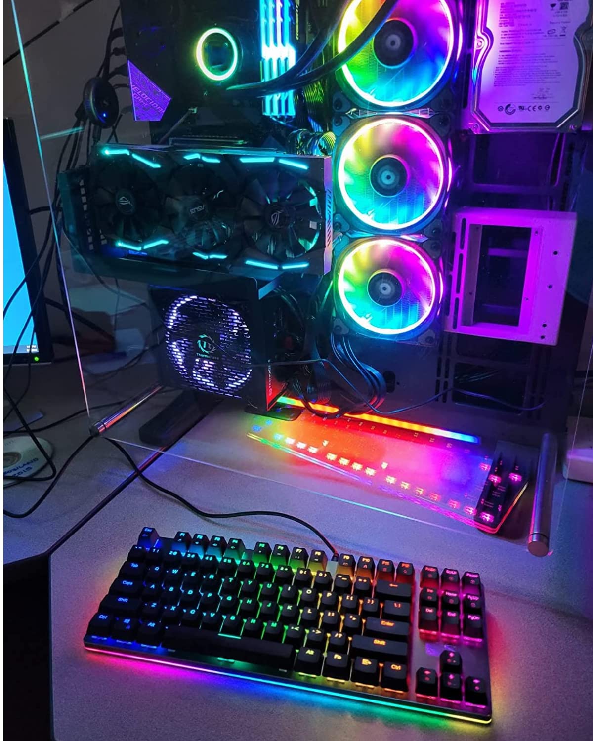 Black Shark RGB Mechanical Gaming Keyboard LED Backlit Wired Keyboard with Blue Switches, Fully Programmable, Anti-Ghosting 87 Keys for PC Laptop, Sixgill K1