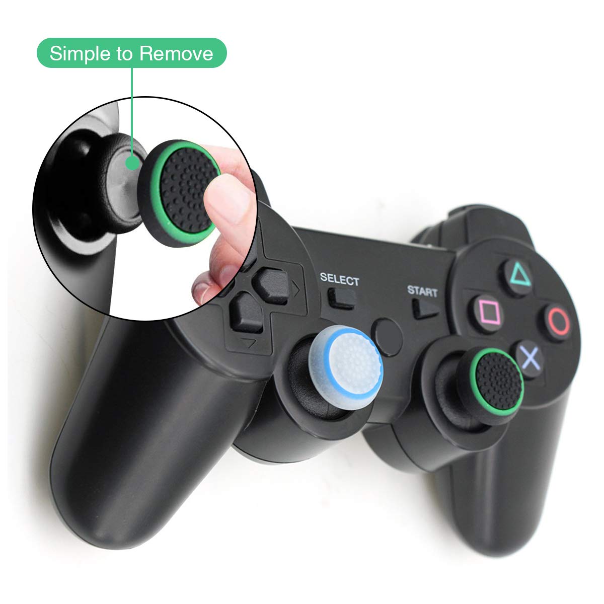 8pcs Replacement Thumb Grips Caps Cover Silicone Analog Joystick Thumb Stick Cap Compatible with PS4 PS3 PS2 Xbox 360 Xbox One Controllers
