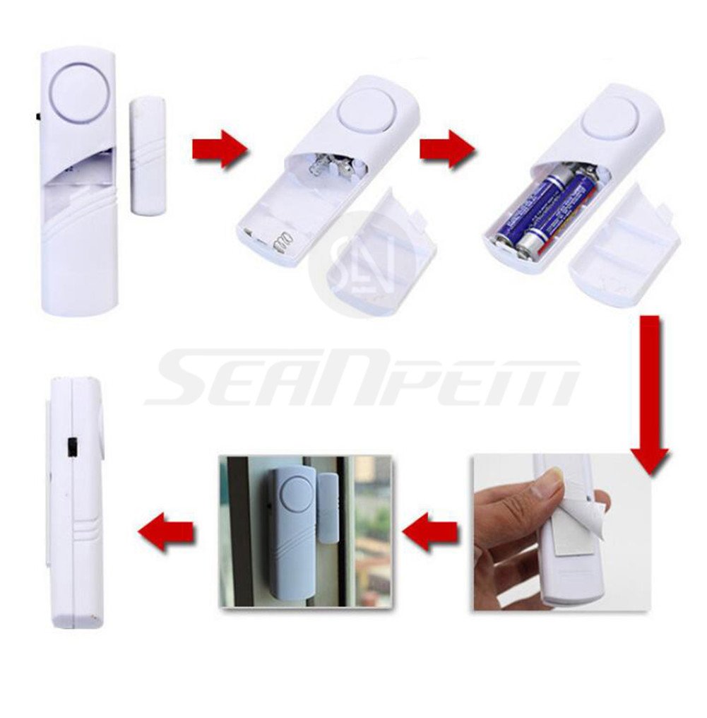 Home Security Alarm System DIY Kit - Magnetic Sensor - Guardian Protector - Window Glass Vibration Security Burglar Alarm for Homes, Cars, Sheds, Caravans, Motorhomes - Price Xes (Set of 10)