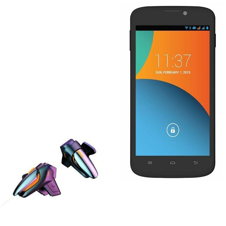 BoxWave Gaming Gear Compatible with Plum Check LTE (Gaming Gear by BoxWave) - Touchscreen QuickTrigger, Trigger Buttons Quick Gaming Mobile FPS for Plum Check LTE - Jet Black
