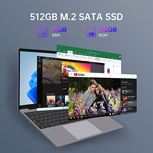 ApoloSign Versatile 15.6 Inch Laptop | Intel N5095 CPU, 12GB RAM | 512GB SSD | FHD IPS Display | Long Battery Life