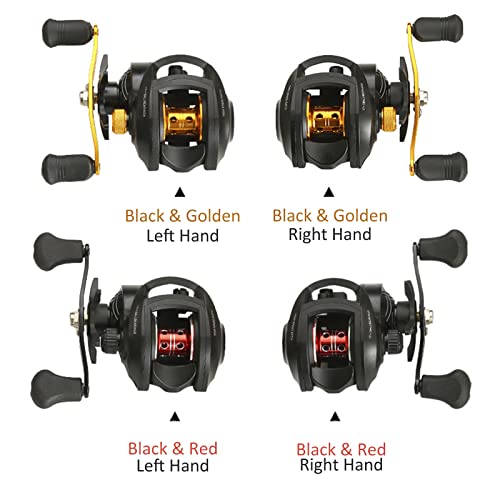 Baitcasting Fishing Reels - Smooth 17 + 1 BB Baitcast Fishing Reel Baitcaster 8kg Max Drag 8.0:1 Gear Ratio Magnet Braking System