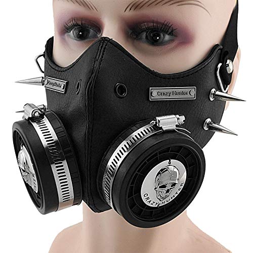 crazy hunter Steampunk Mask Cosplay Skull Masque Men/women Gothic Leather Mask
