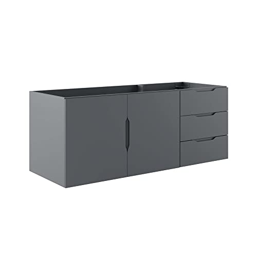 Modway Vitality 47" MDF and Particleboard Bathroom Vanity Cabinet in Gray