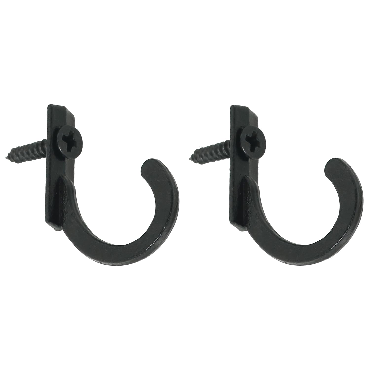 ZZLZX 24PCS Mini Metal Wall Mounted Hooks for Kitchen Hat Keys Scarves Bags Clothes with Black Screws Farmhouse Vintage Handmade