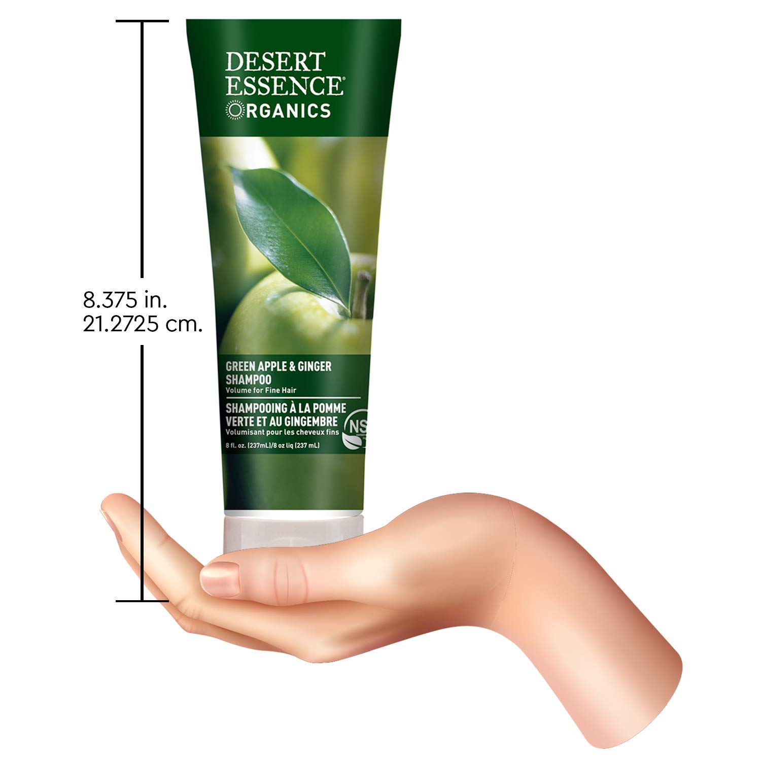 Desert Essence Green Apple & Ginger Shampoo & Conditioner Bundle - 8 Fl Ounce - Volume For Fine Hair - Natural - Deep Moisturizing - Antioxidants - Maca Root - Softer & Shinier - Smooth & Silky
