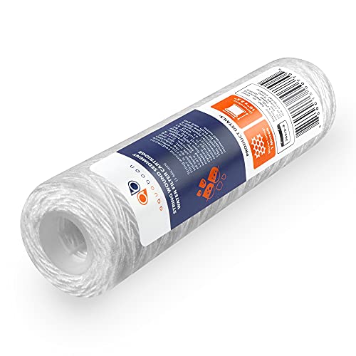 Aquaboon 1 Micron 10" x 2.5" String Wound Sediment Water Filter Cartridge | Universal Replacement for Any 10 inch RO Unit | Compatible with WFPFC4002, CW-F, PFC4002, 2-Pack