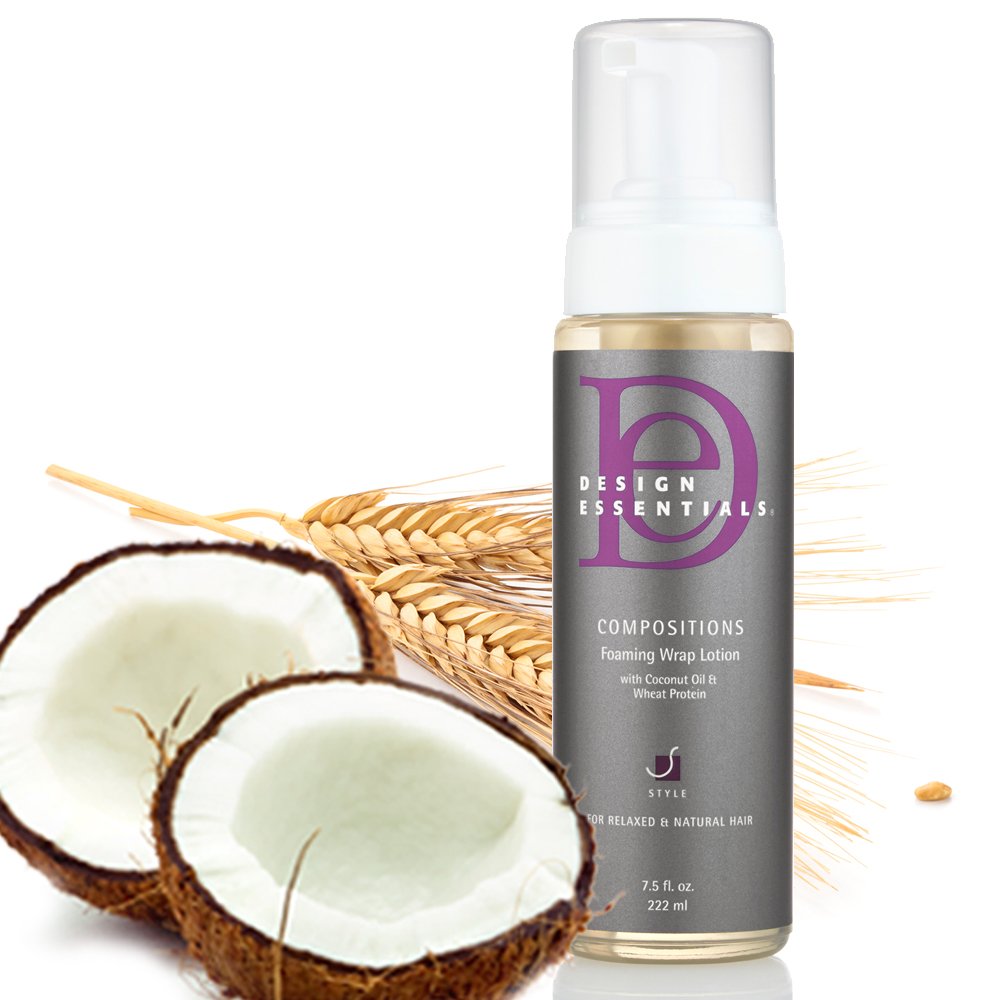 Design Essentials Compositions Foaming Wrap Lotion for Relaxed & Natural Hair, 7.5 Ounce