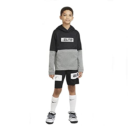 Boy's Therma Elite Pullover Hoodie (Large, Black/Carbon Heather/White)