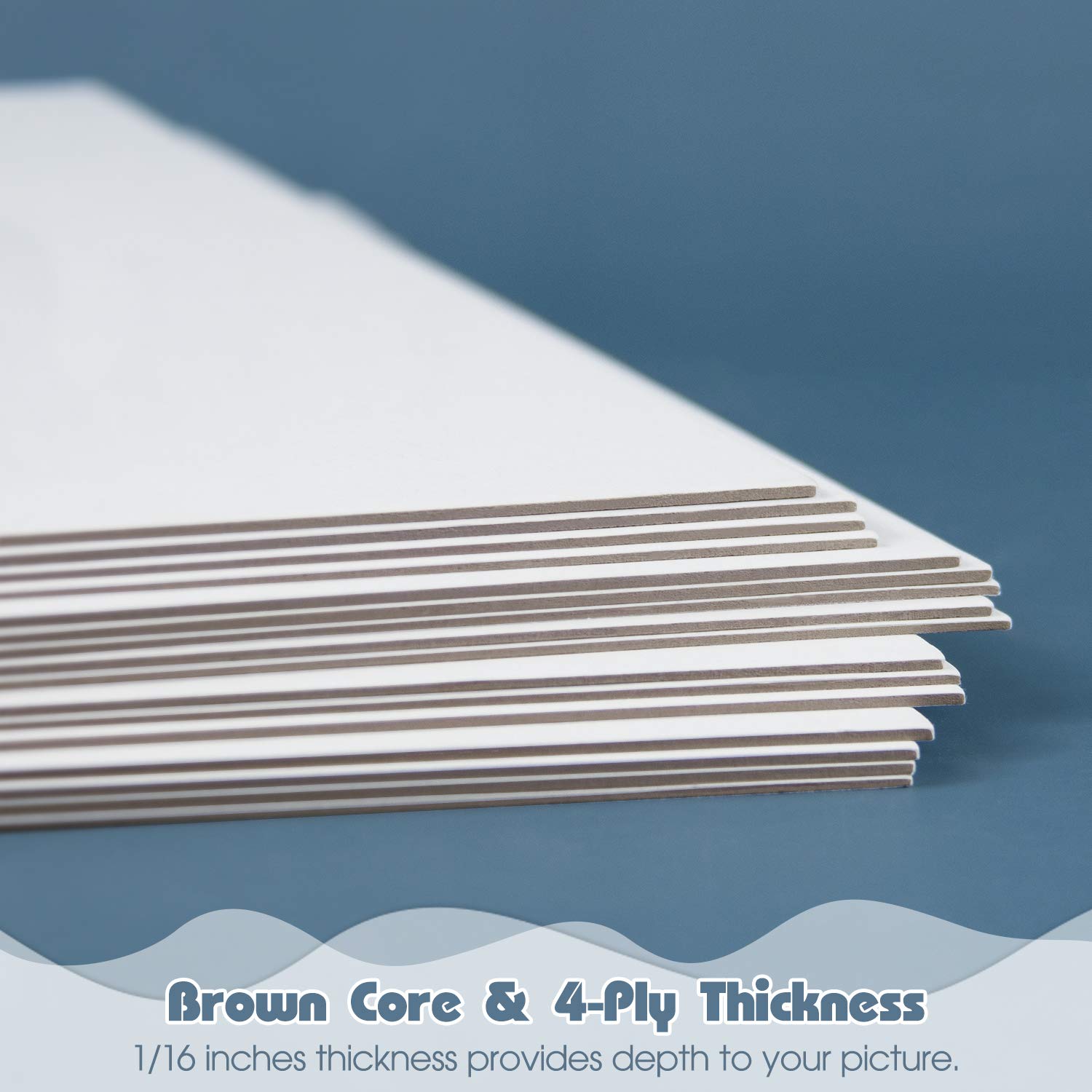 Golden State Art, 25 Pack 8x10 Bright White Backing Boards, Backer Boards Frames, Pictures, Crafts
