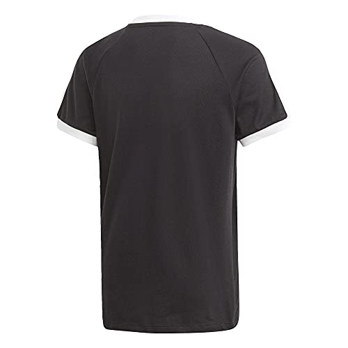 adidas Originals Boys' Big 3-Stripes Tee, black/white, Small