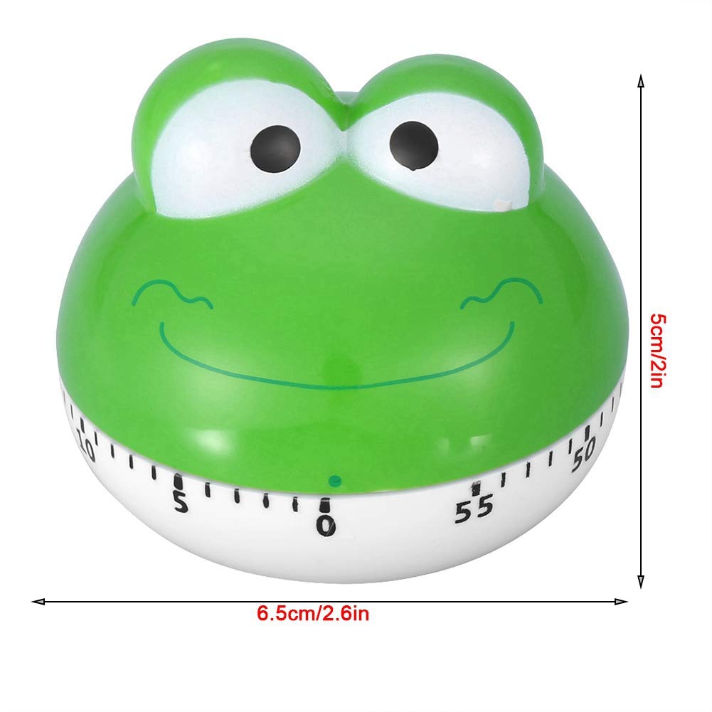 Animal Timer Mechanical Cooking Timer, Manual Animal Shape Counters, Cartoon Kitchen Timing Tool for Cooking Baking(Green Frog)