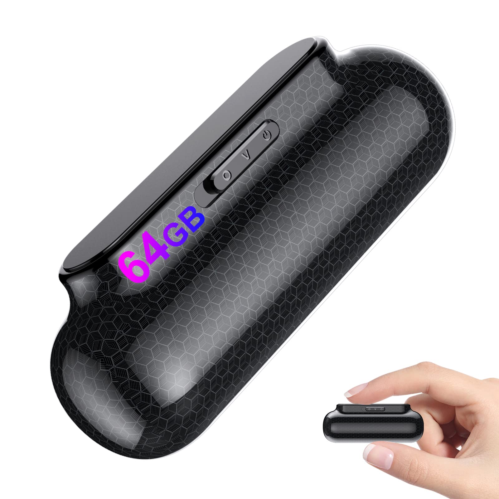 64GB Magnetic Voice Recorder, Voice Activated Recorder with Playback, 500 Hous Strong Battery Life Digital Audio Tape Recorder Recording Device with 768 Hour Storage Capacity for Lectures