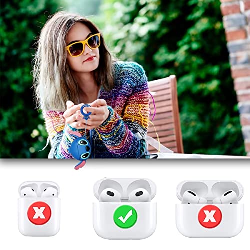 Bevulsel Replacement Case for Airpods 3 Earphone Case Cover Cute Stitc(2021), Funny Fashion Protective Silicone for AirPods Gen 3 Case Accessories Set Kit w/Ring for Teens Girls Kid(Big Ear)