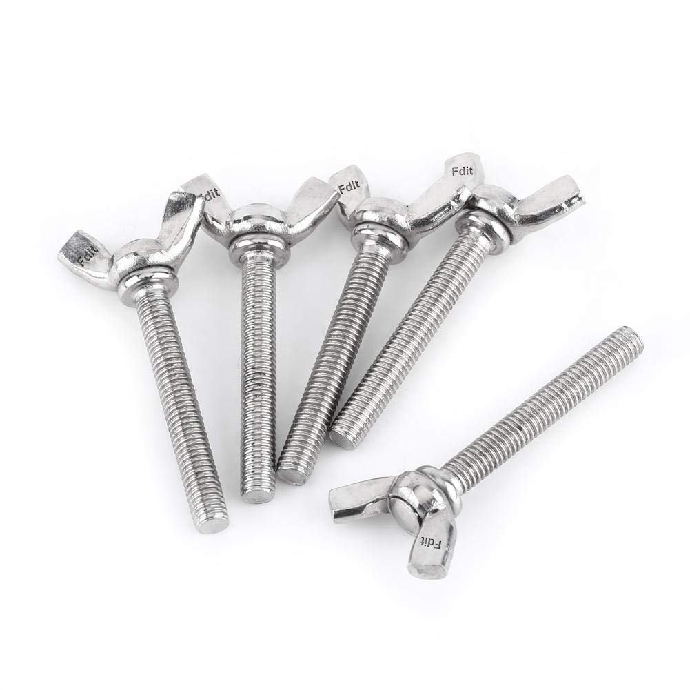 Fdit 8 Types 5PCS/Bag M5 304 Stainless Steel Wing Butterfly Screws Bolts Wingbolt Machine Fastener (M5 * 40mm)