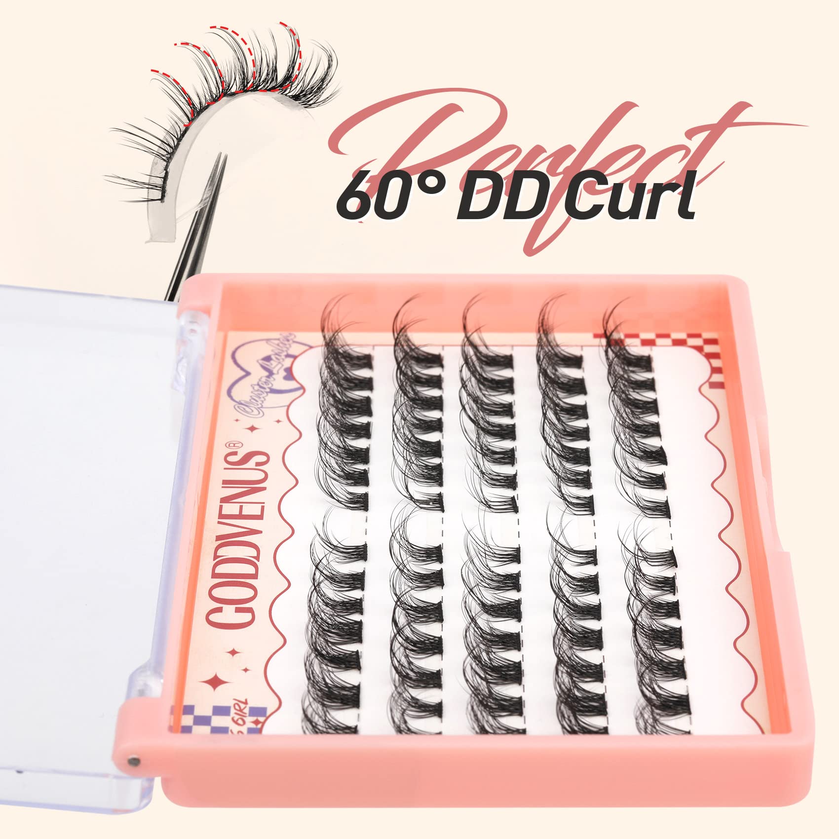 Anime Lashes Individual Manga Eyelashes Natural Look Lashes Wispy Clear Band Strip Eyelashes Spiky Korean Style Lashes Pack by Goddvenus (8 Pairs 4 Styles)