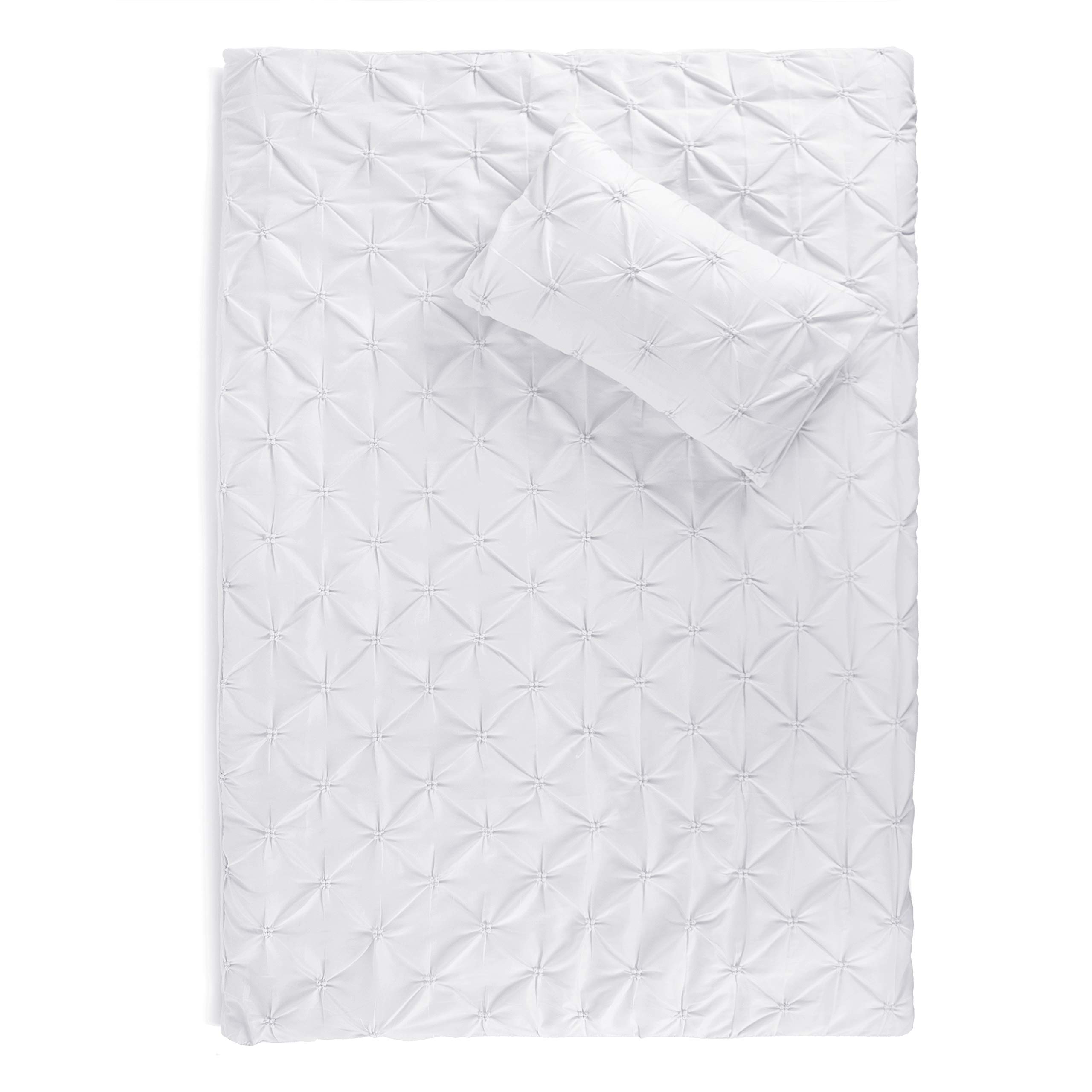 Tadpoles 2 Piece Toddler Gathered Duvet Cover Set, White