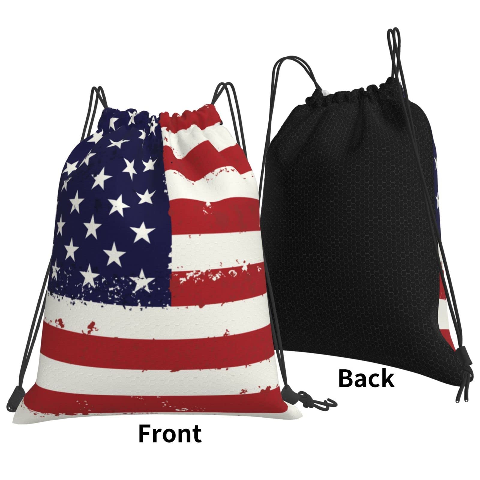 AIMASTZ Usa Flag Unisex Drawstring Backpack Bag Sport Gym Dance Travel Sackpack