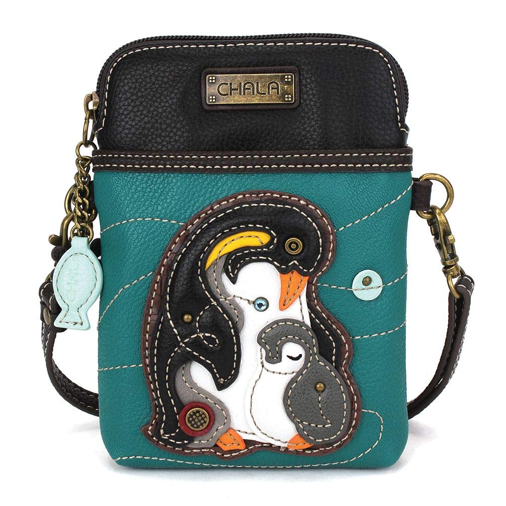 Chala Handbags Penguin Cellphone Crossbody Handbag - Convertible Strap Penguin Lovers Collectors