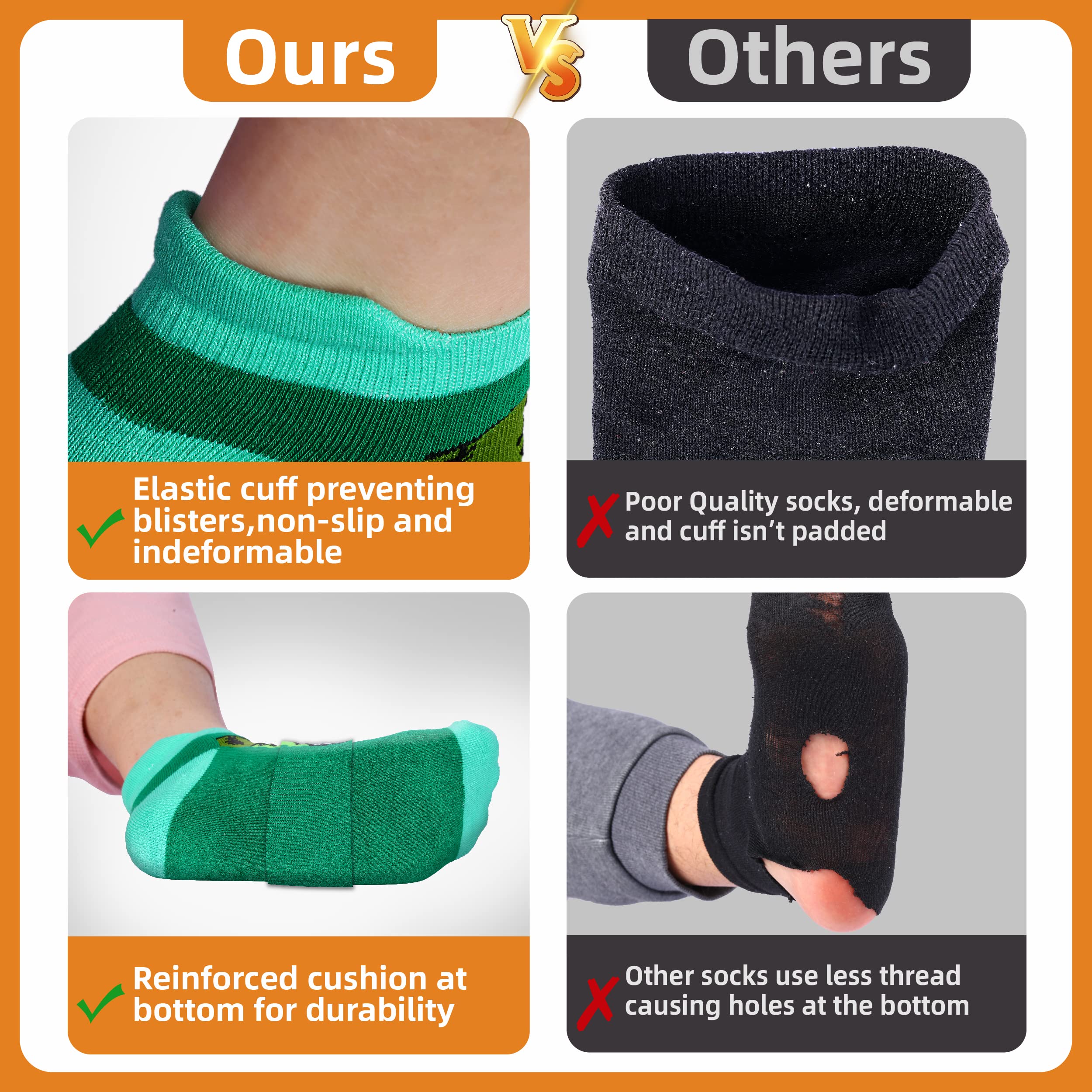 9Toe5 Funny Socks Men and Women Compression Socks No Show Socks Running Ankle Socks for Men and Women with Peak Design & Quotes Padded Sole (2PCS)