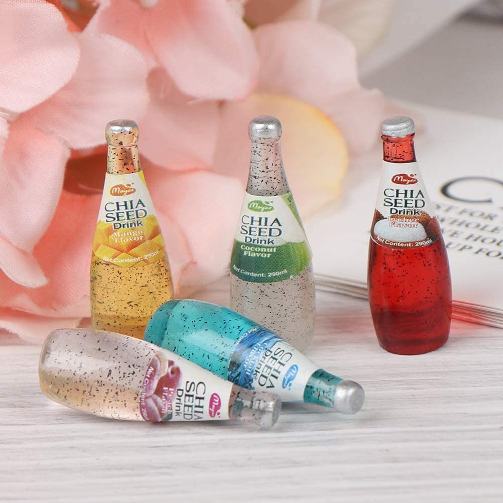 CoscosX 13 Pcs 1:12 Colourful Cocktail Cup Drink Juice Tea Beverage Bottle Jam Jar Toys,Simulation Drink Wine Glass Model for Dollhouse,Dolls House Miniature Toy Doll Food Kitchen Accessory Bar Decor